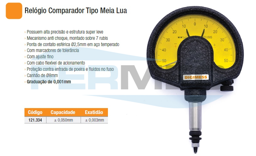 Digimess - Instrumentos de Medição - Relógio Comparador Tipo Meia Lua ...